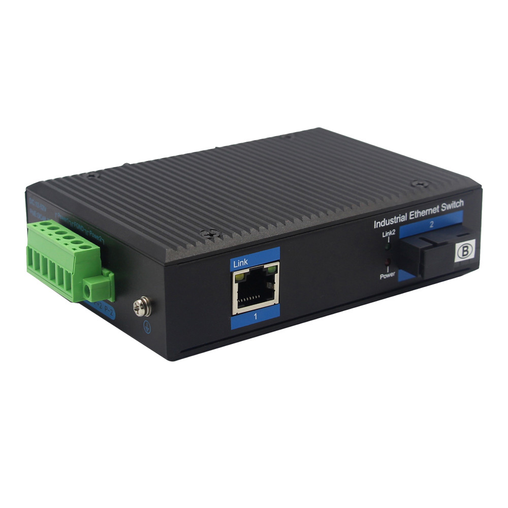 Din Rail 10/100/1000M Fiber to UTP Converter 24V