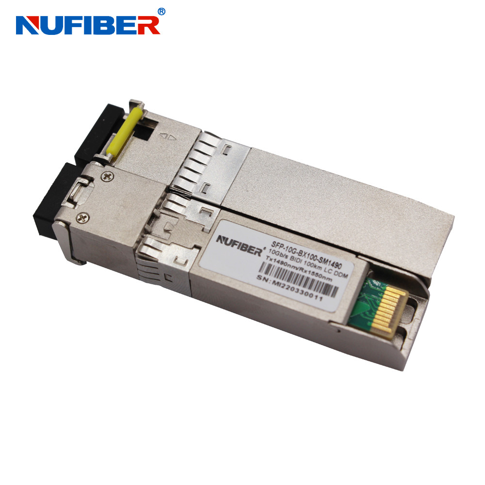 1490년 / 1550nm 10G WDM SFP 모듈 비디 100 킬로미터 단순한 SM LC 연결기